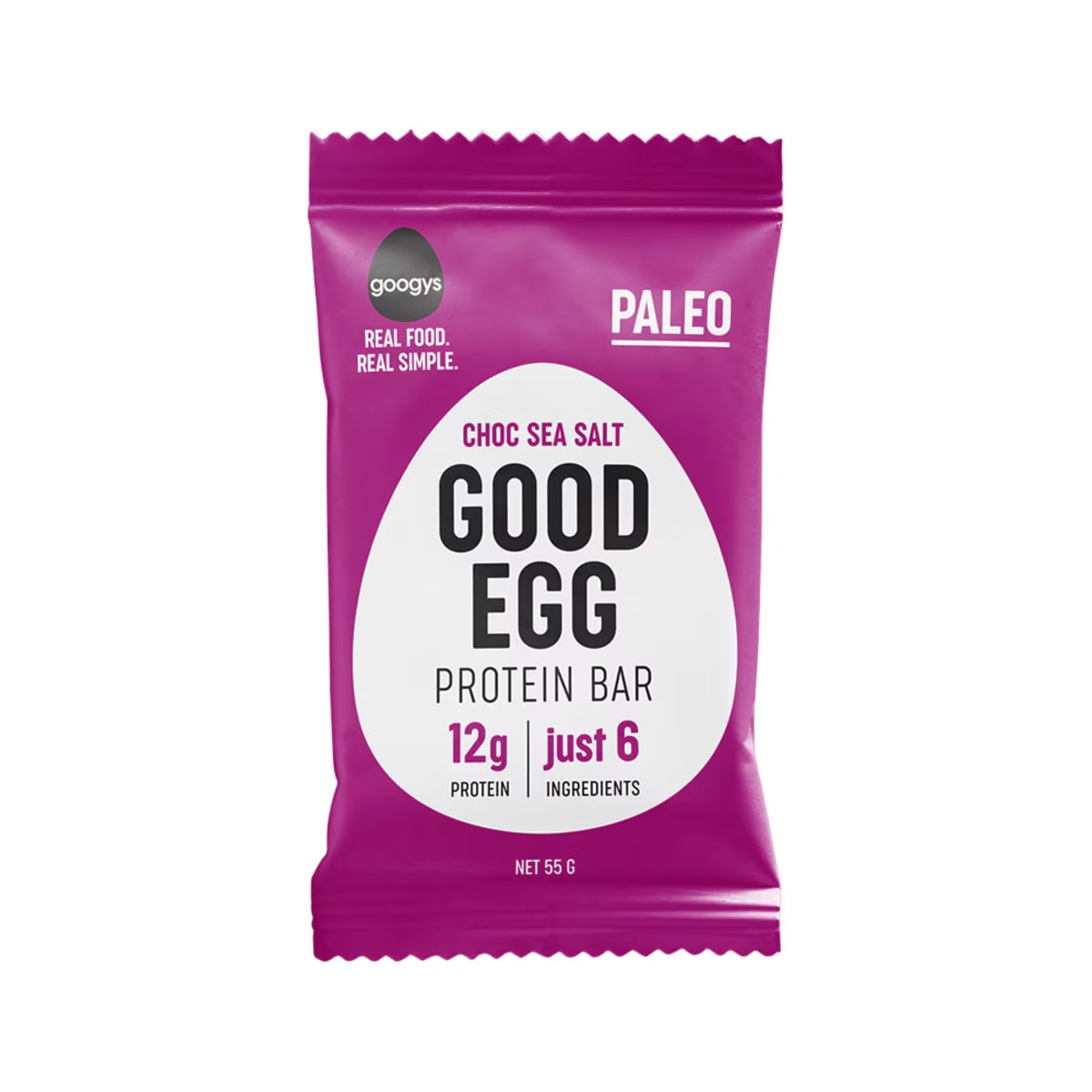 Googys - Good Egg Protein Bar Choc Sea Salt 55g