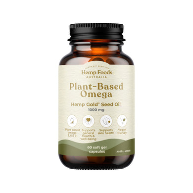 Hemp Foods Australia Plant-Based Omega Hemp Gold Seed Oil Capsules 100